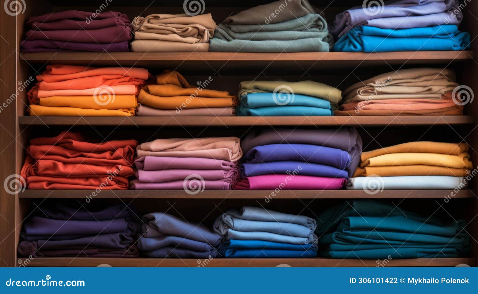 Neatly Folded Things in the Closet. Neural Network AI Generated Stock ...