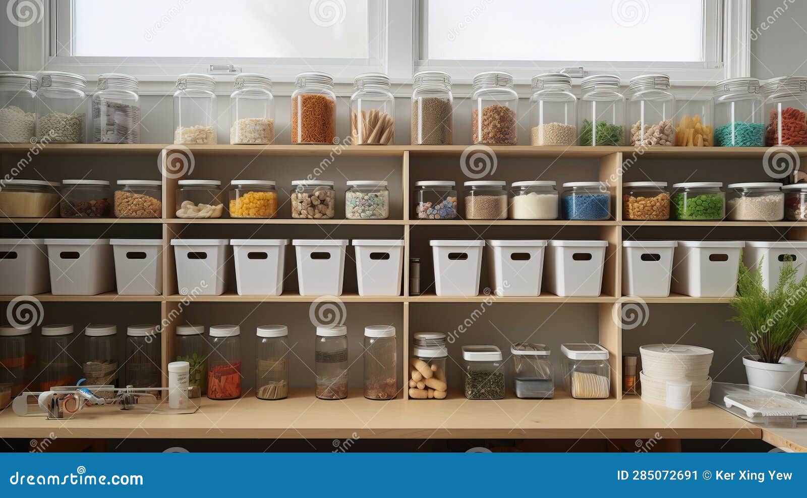 A Neatly Organized Craft Room Stock Illustration - Illustration of wood ...