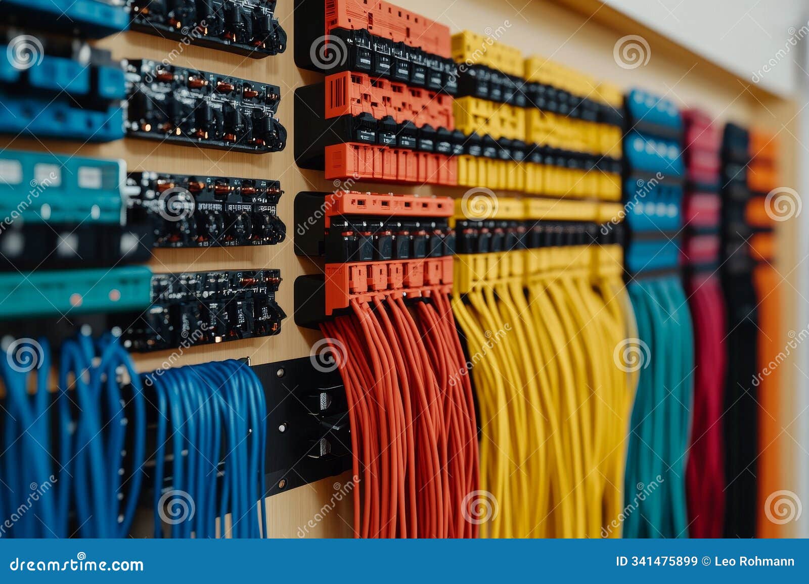 Neatly Organized Network and Power Cables in a Data Center Rack ...