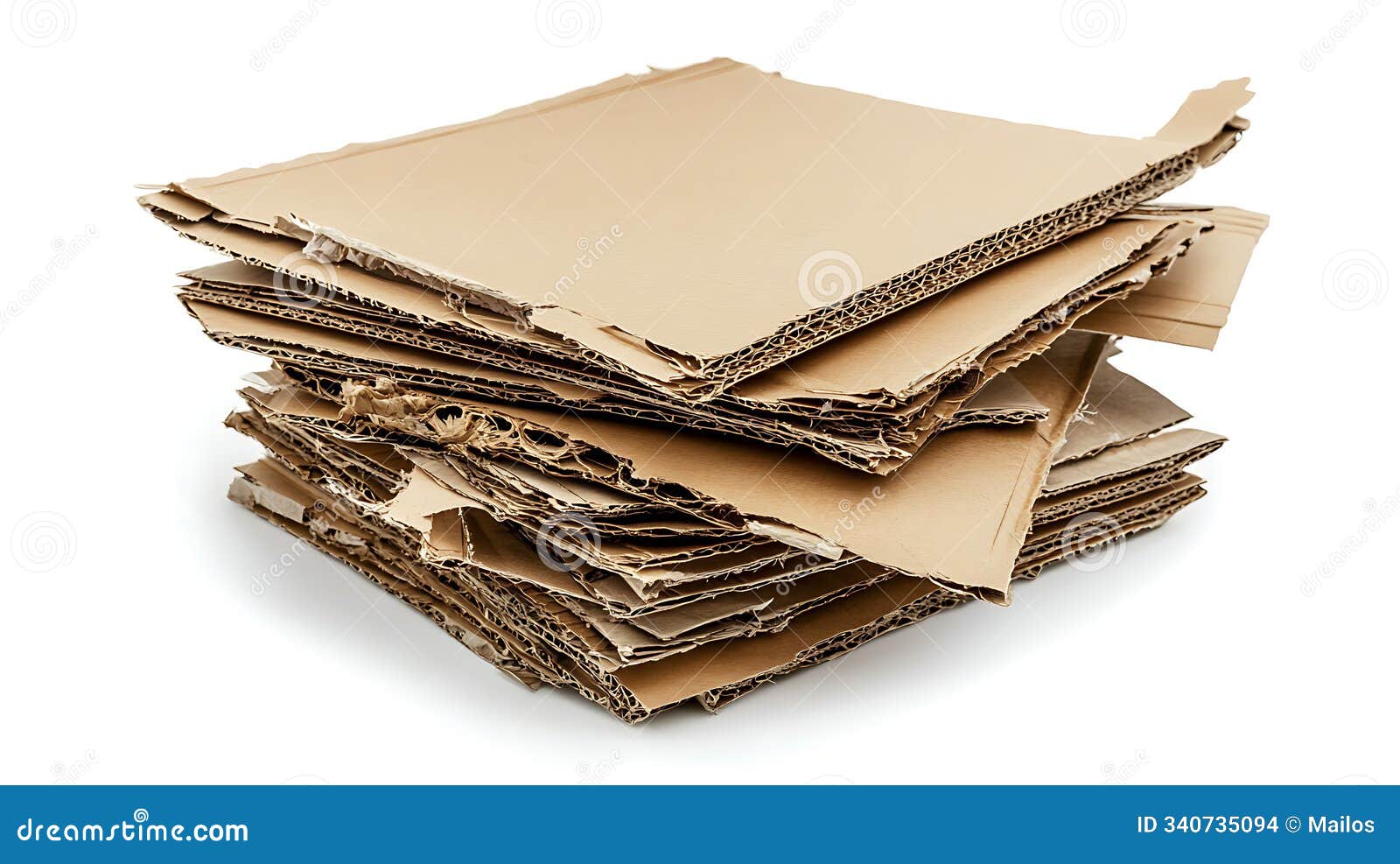 Neatly Stacked Cardboard Pieces on White Background for Packaging ...
