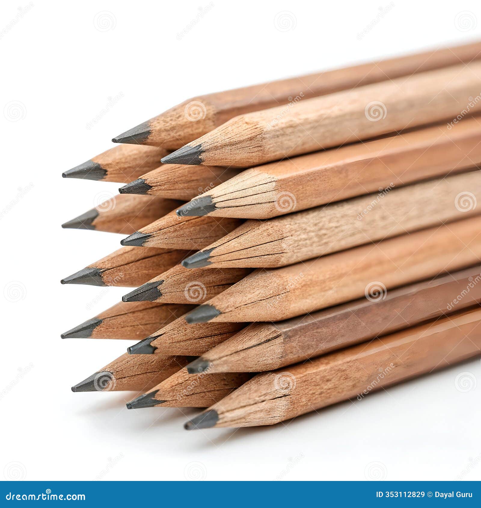 Stack of Pencils Isolated on White Background Stock Image - Image of ...