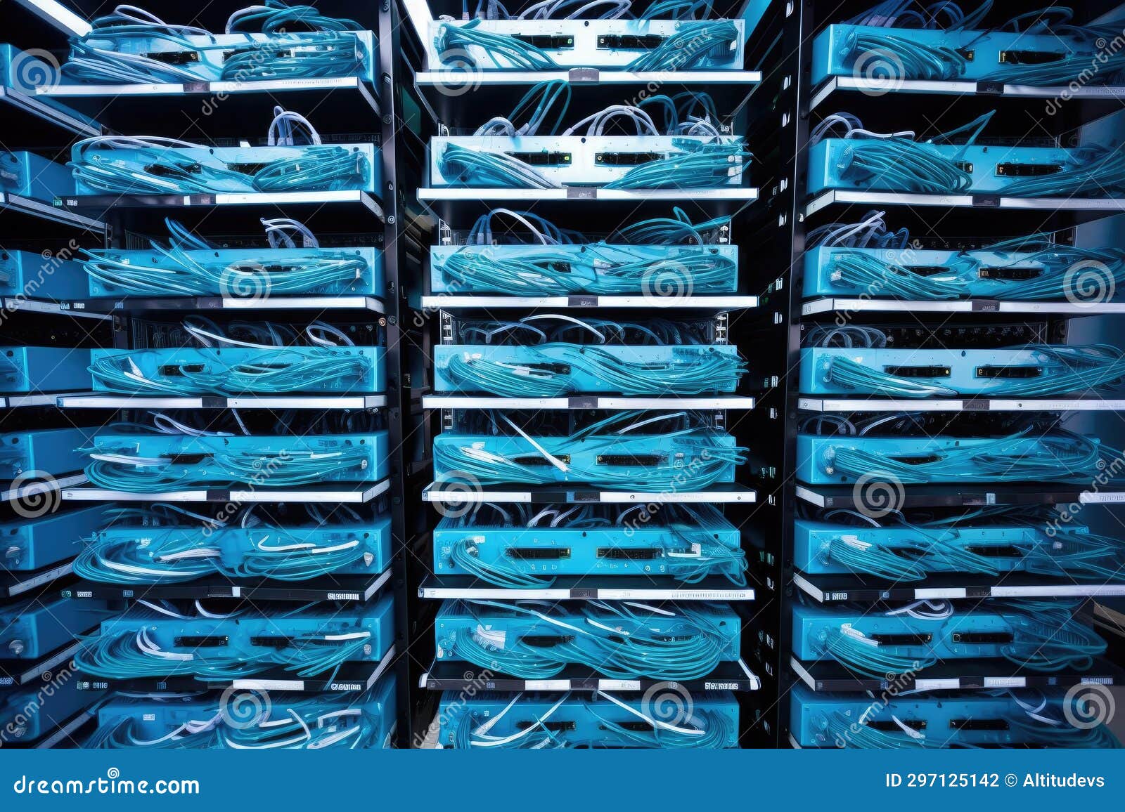 A Neatly Stacked Pile of Network Switches Stock Photo - Image of ...