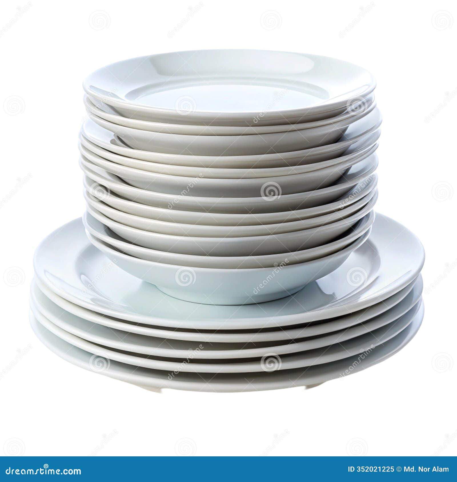 Stack of Empty White Plates Isolated on White Background Stock ...