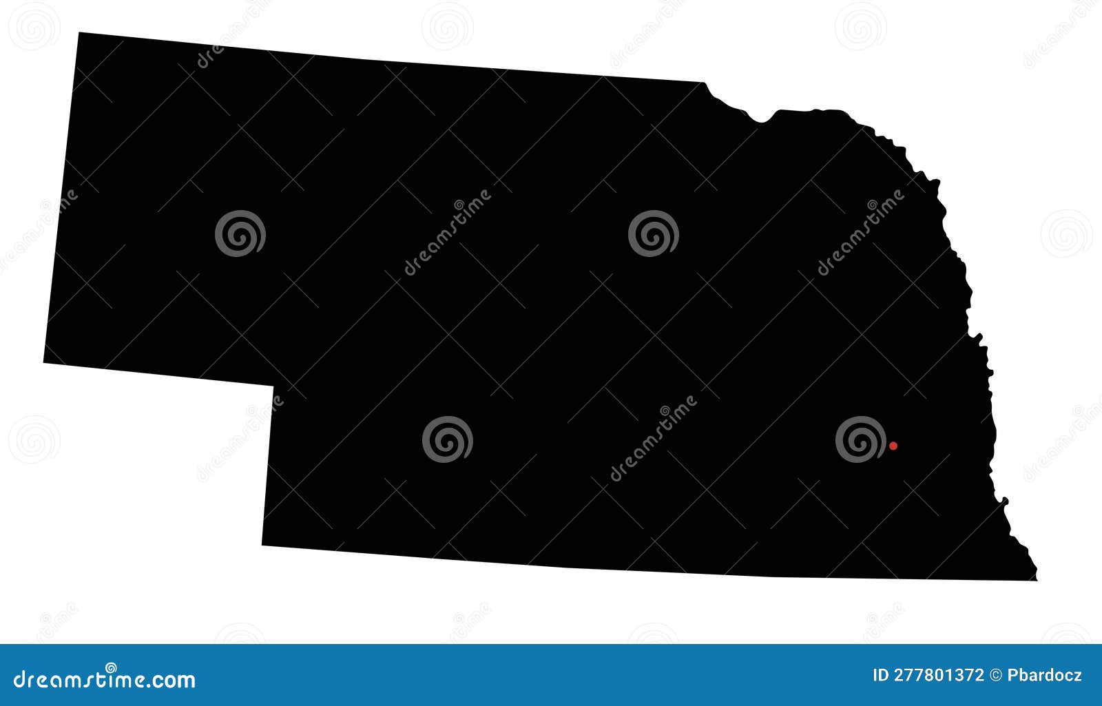 Detailed Nebraska Silhouette Map. Stock Vector - Illustration of ...