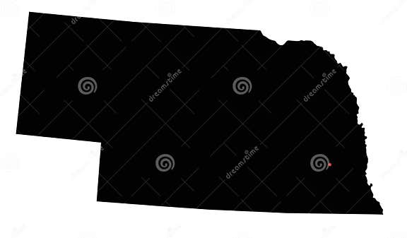 Detailed Nebraska Silhouette Map. Stock Vector - Illustration of ...
