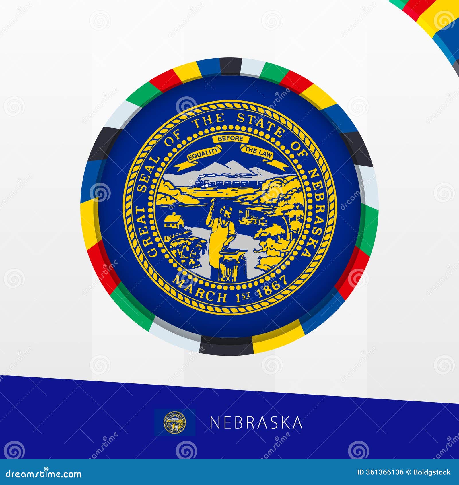 Colorful Nebraska Political Map With Clearly Labeled, Separated Layers ...