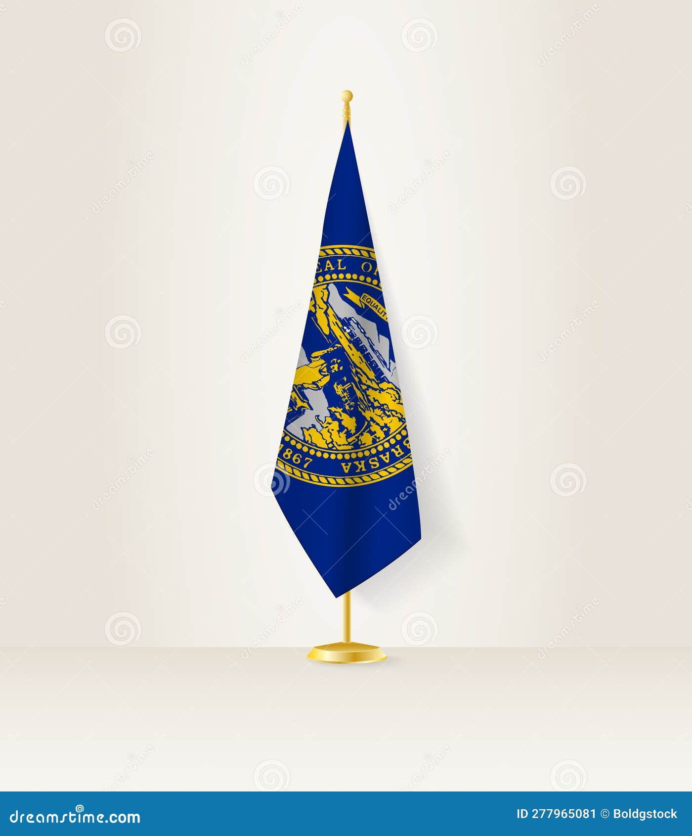 Nebraska Flag on a Flag Stand Stock Vector - Illustration of patriotic ...