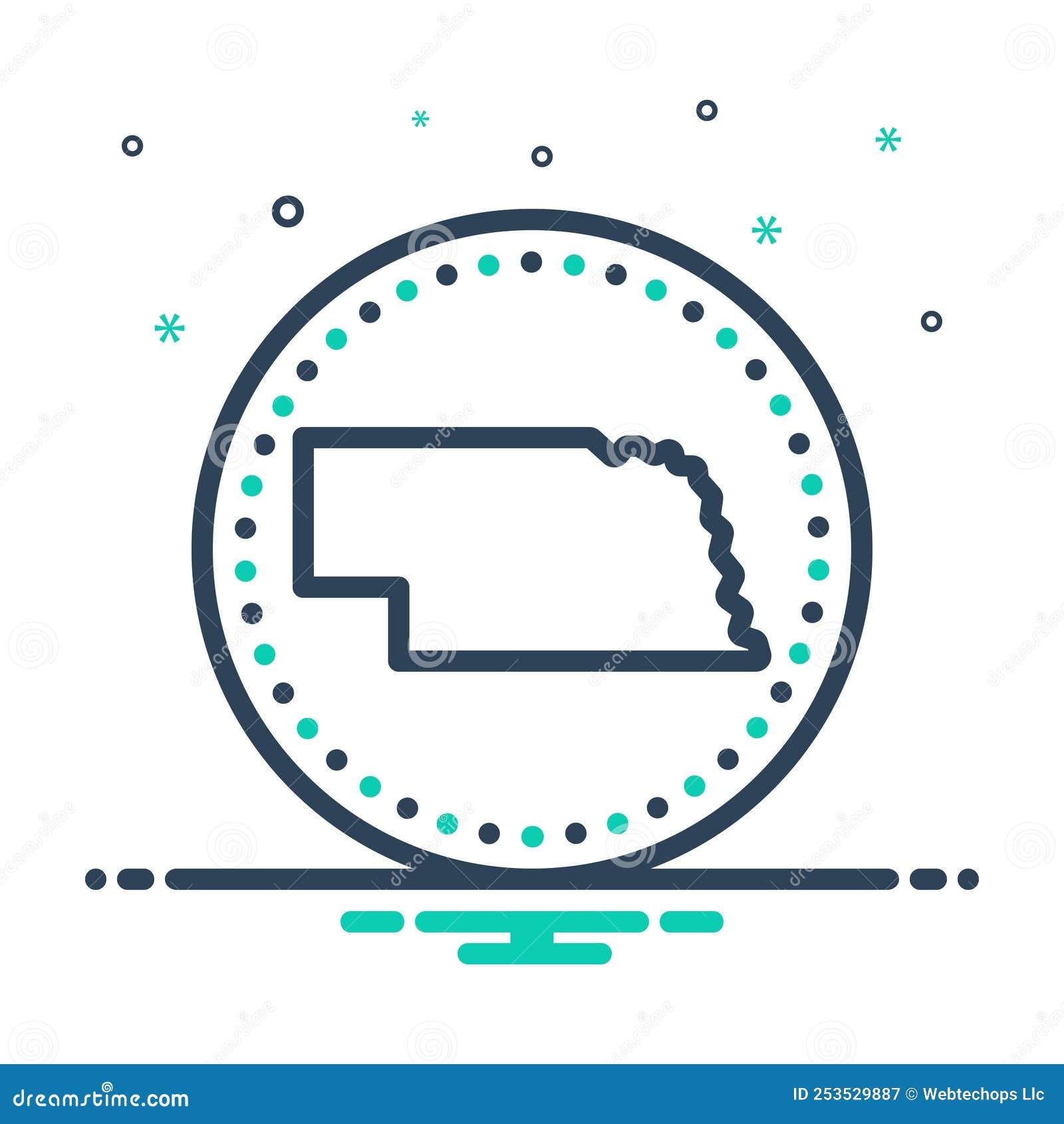Mix Icon for Nebraska, America and Border Stock Vector - Illustration ...