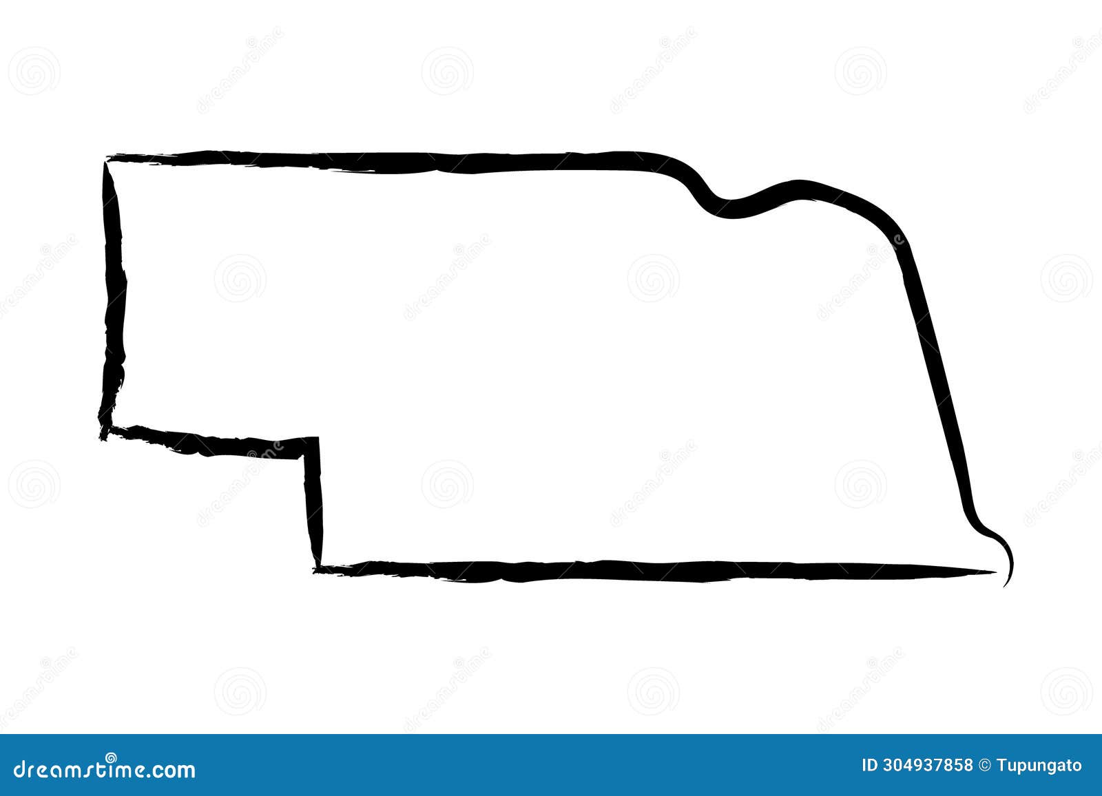 Nebraska Map Outline Concept Sketch Stock Vector - Illustration of ...