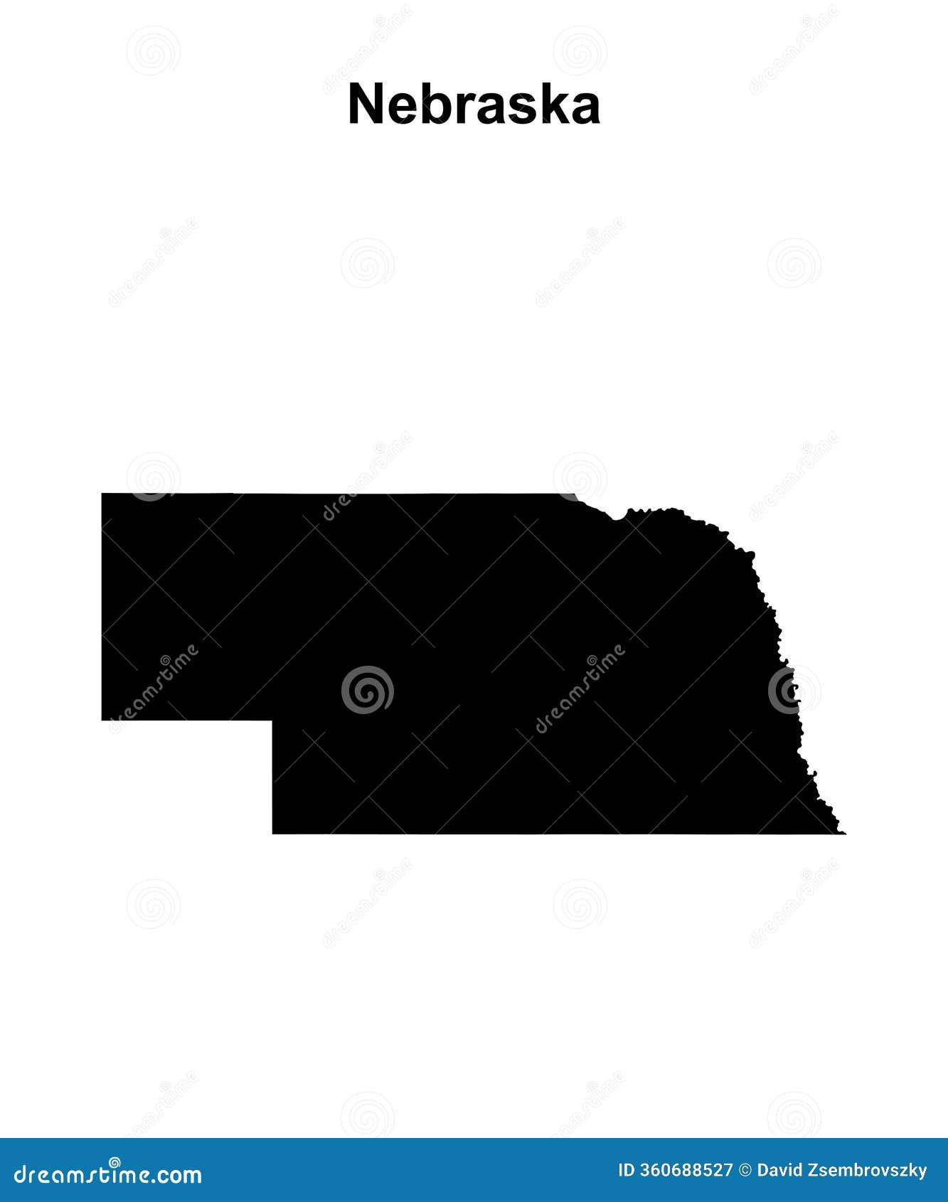 Nebraska outline map stock illustration. Illustration of boundary ...