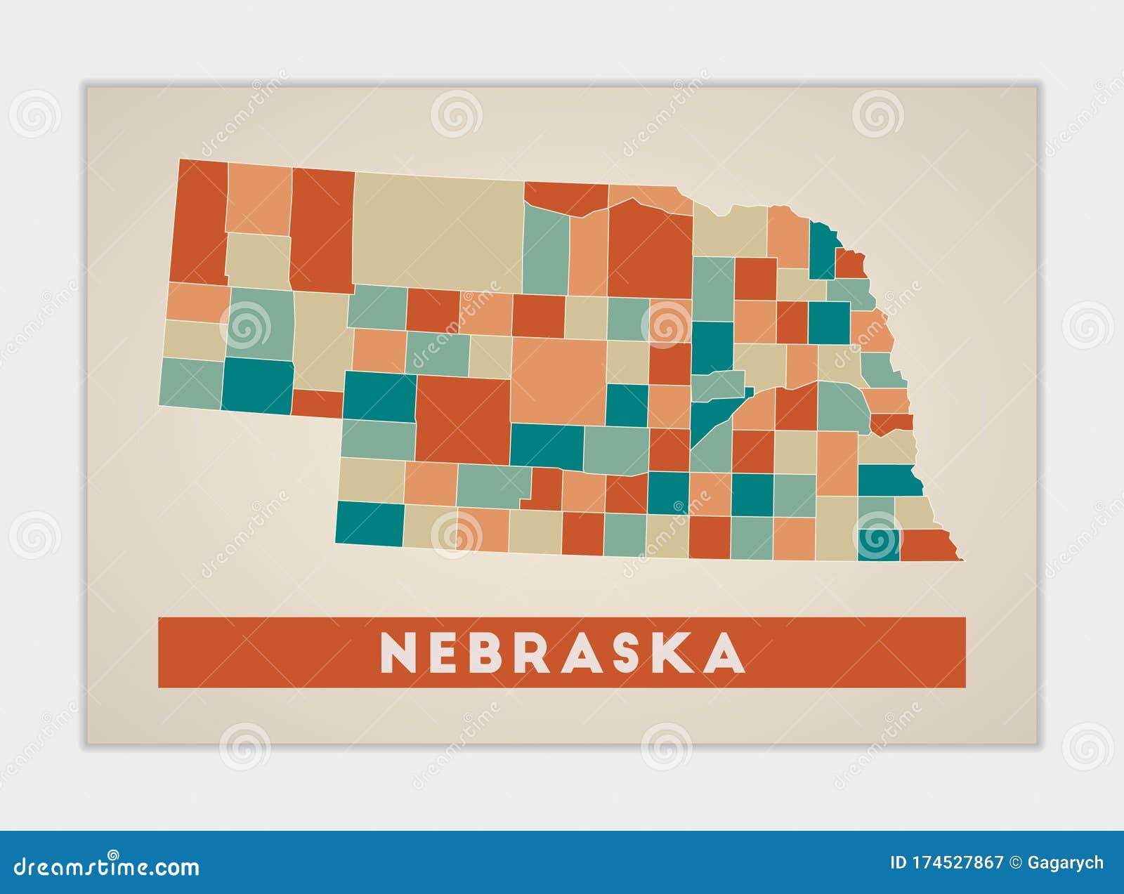 Nebraska poster. stock vector. Illustration of shape - 174527867