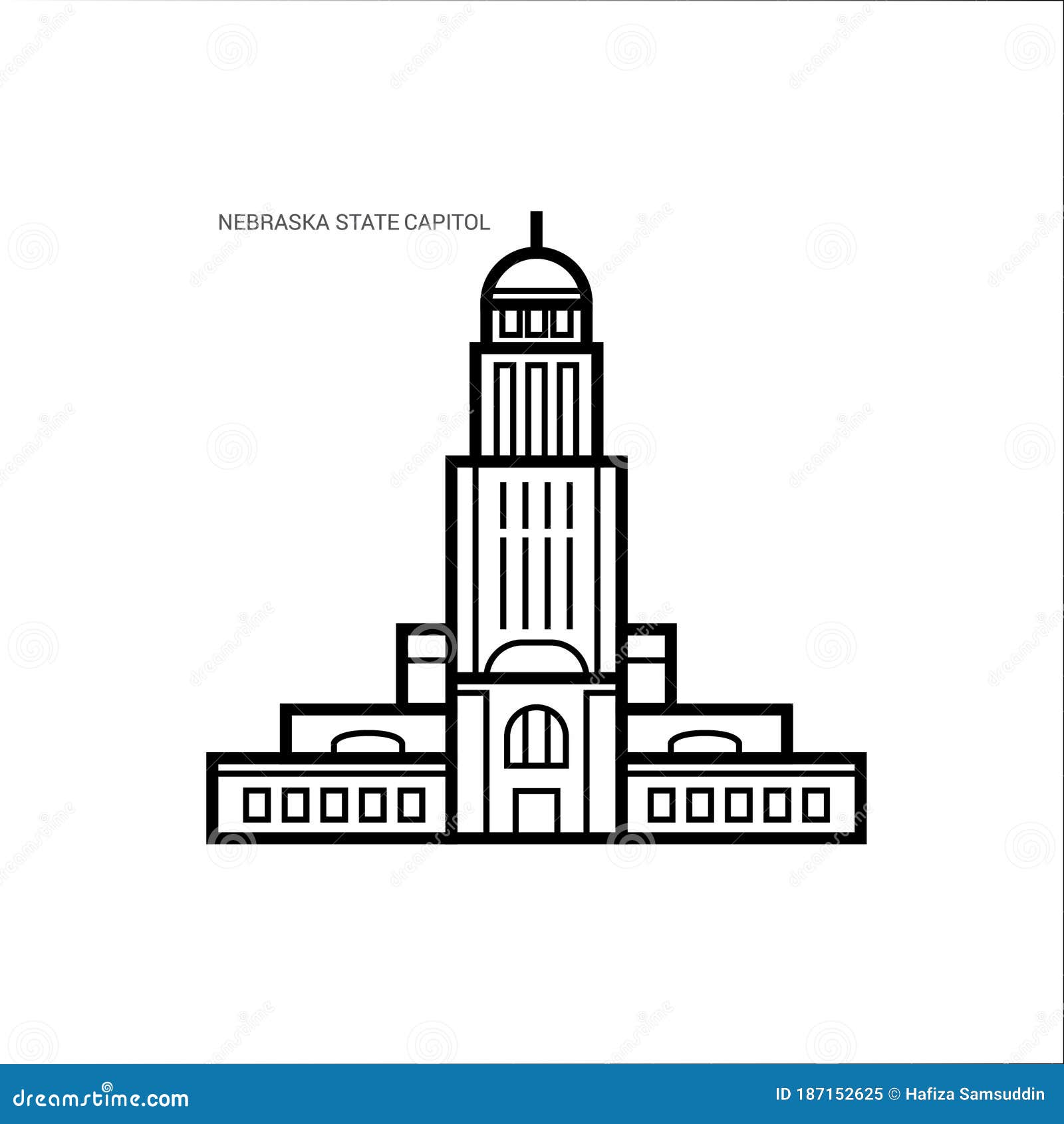 Nebraska State Capitol. Vector Illustration Decorative Design Stock ...