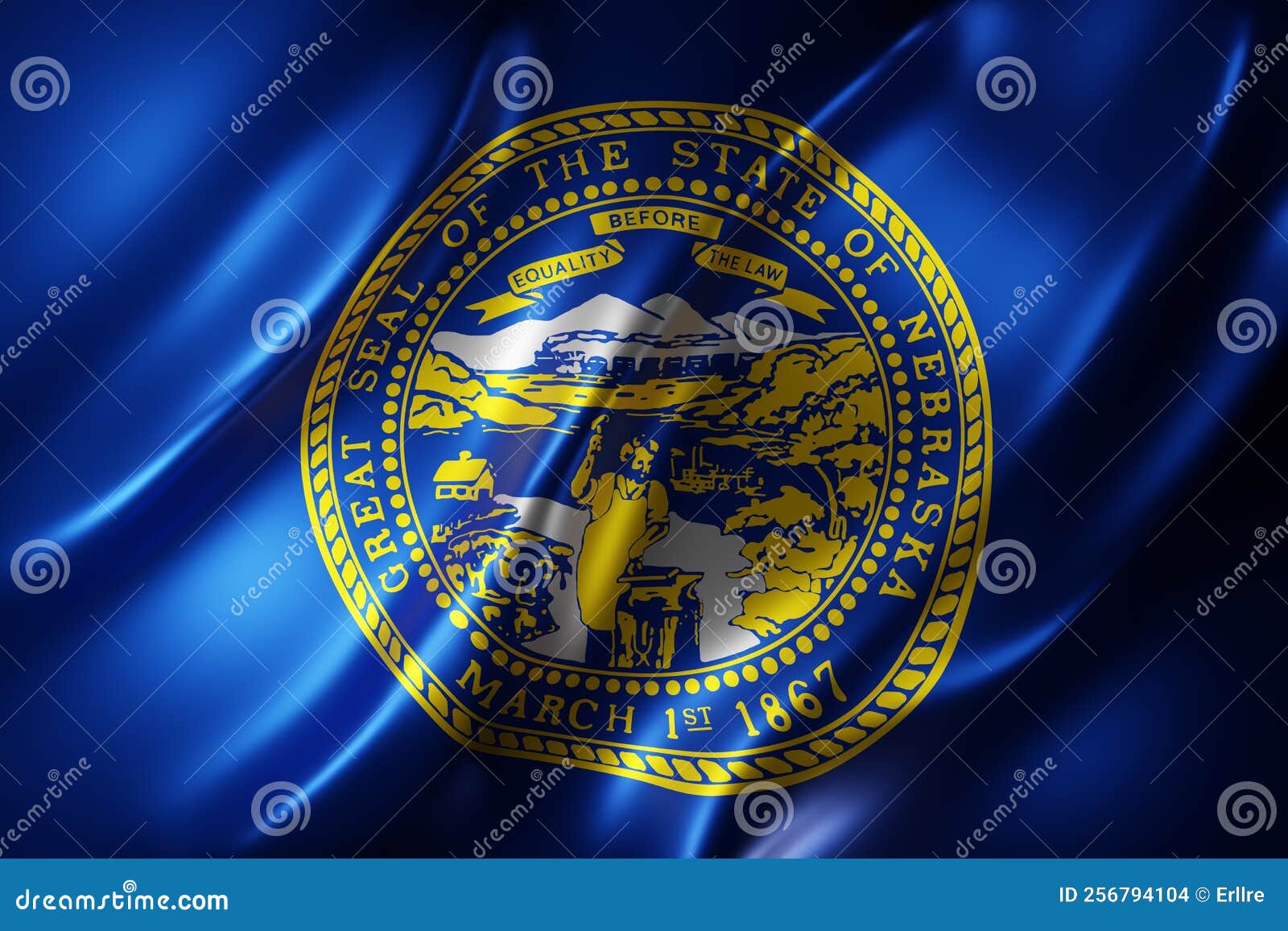 Nebraska State flag stock illustration. Illustration of nebraskan ...
