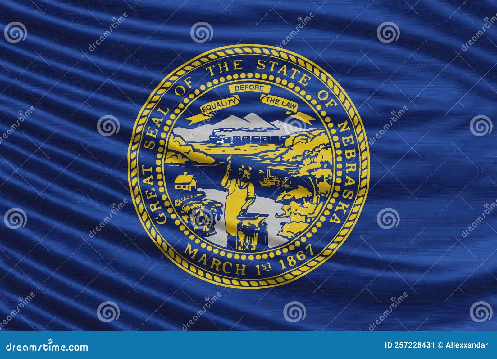 Nebraska State Flag Wave Close Up, Nebraska Flag Stock Image - Image of ...