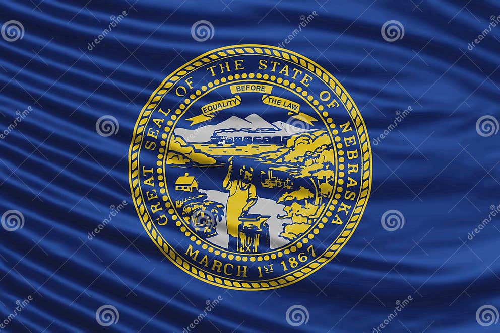Nebraska State Flag Wave Close Up, Nebraska Flag Stock Image - Image of ...