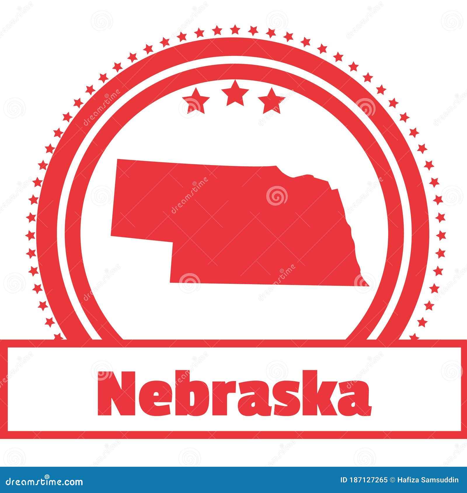 Nebraska State Map Label. Vector Illustration Decorative Design Stock ...