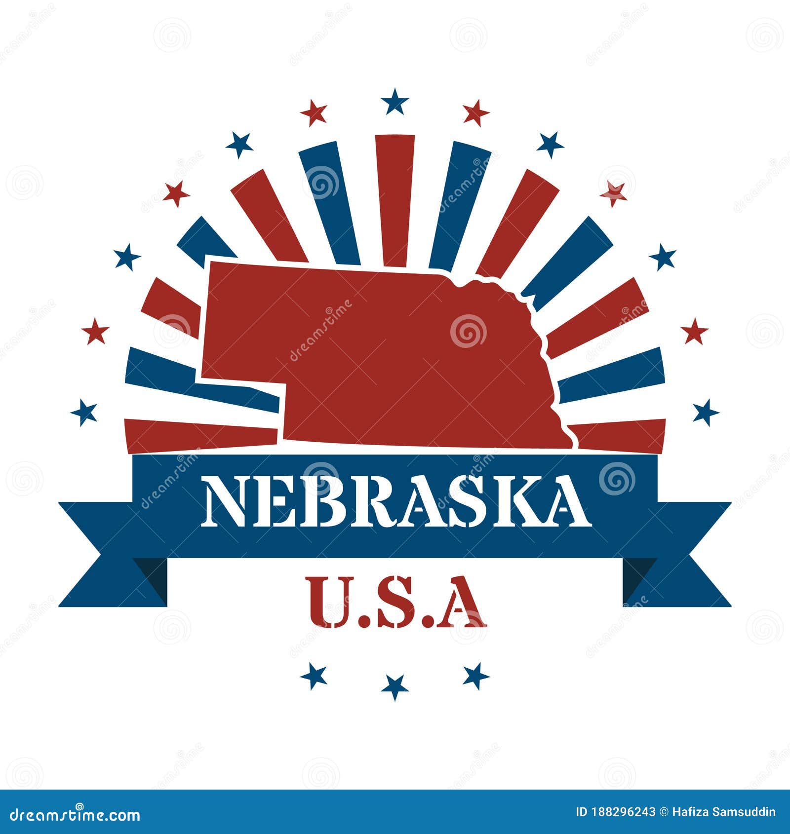 Nebraska State Map Label. Vector Illustration Decorative Design Stock ...