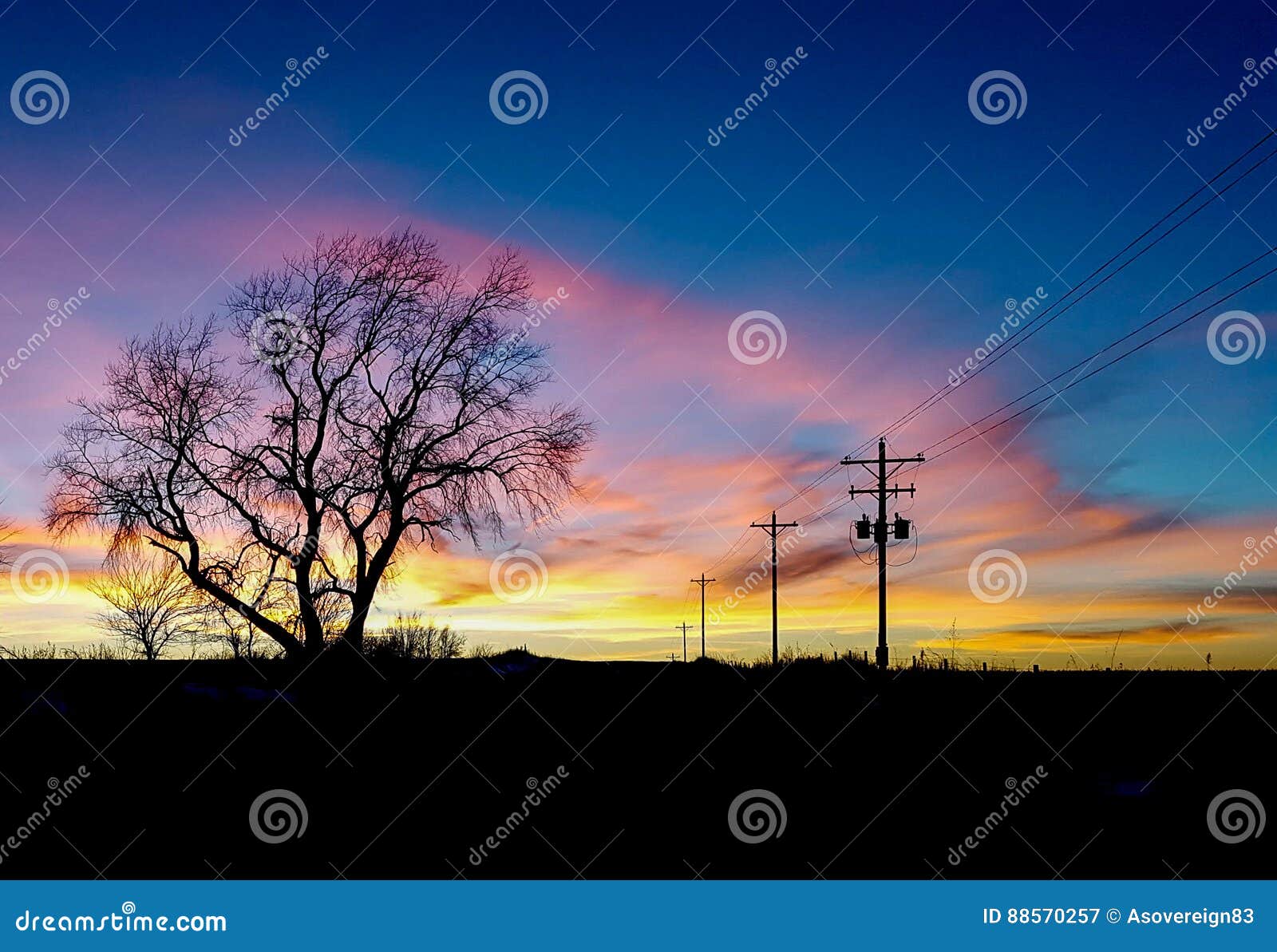 Nebraska sunset stock image. Image of lines, colorful - 88570257