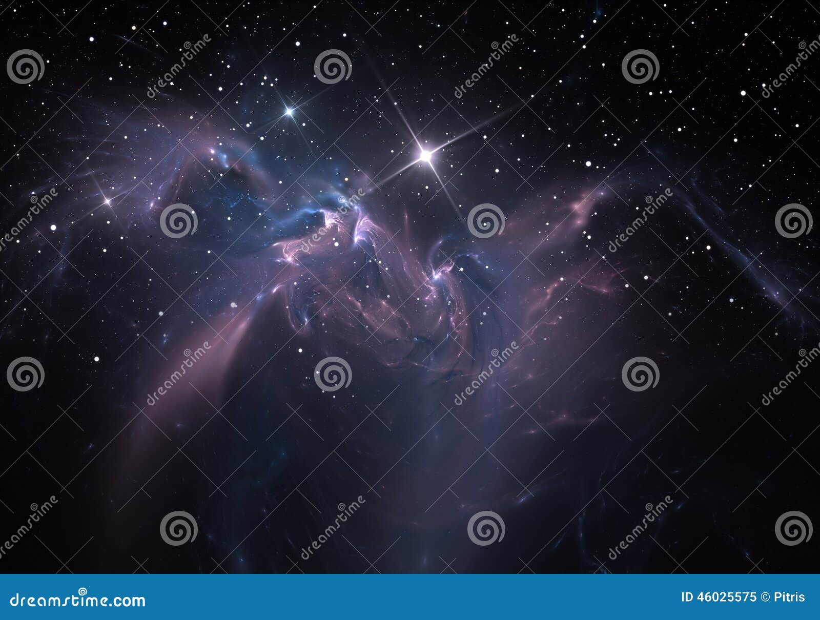 Nebula. Cloud of Gas and Dust Blocks the Light of Distant Stars. Stock ...