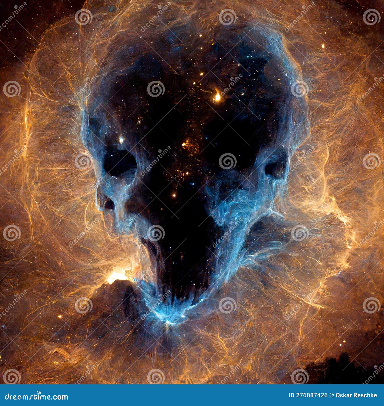 Nebula in the Form of Scary Horror Face Stock Illustration ...