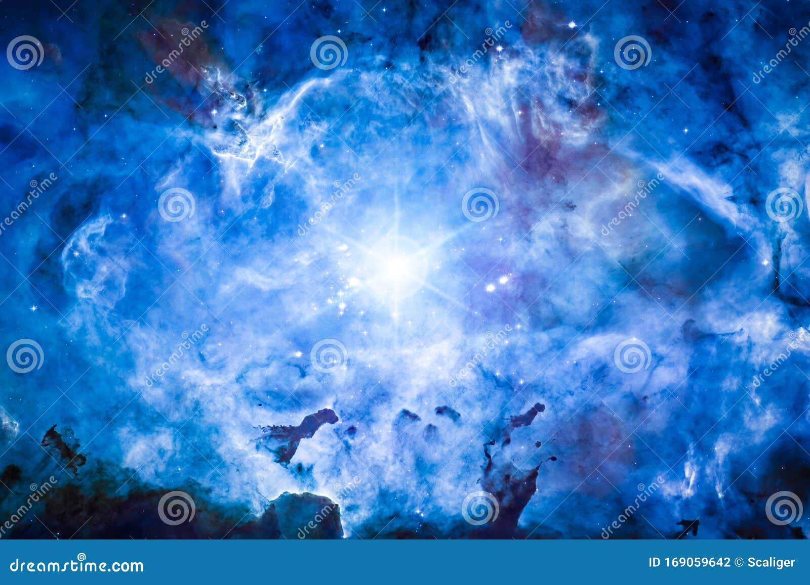 Nebula and Galaxies in the Universe. Abstract Space Background ...