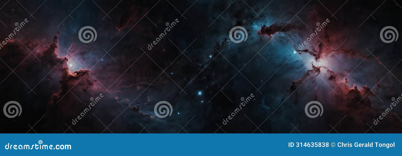 Nebula Galaxy on Black Empty Space Universe Void Panoramic Wide Angle ...