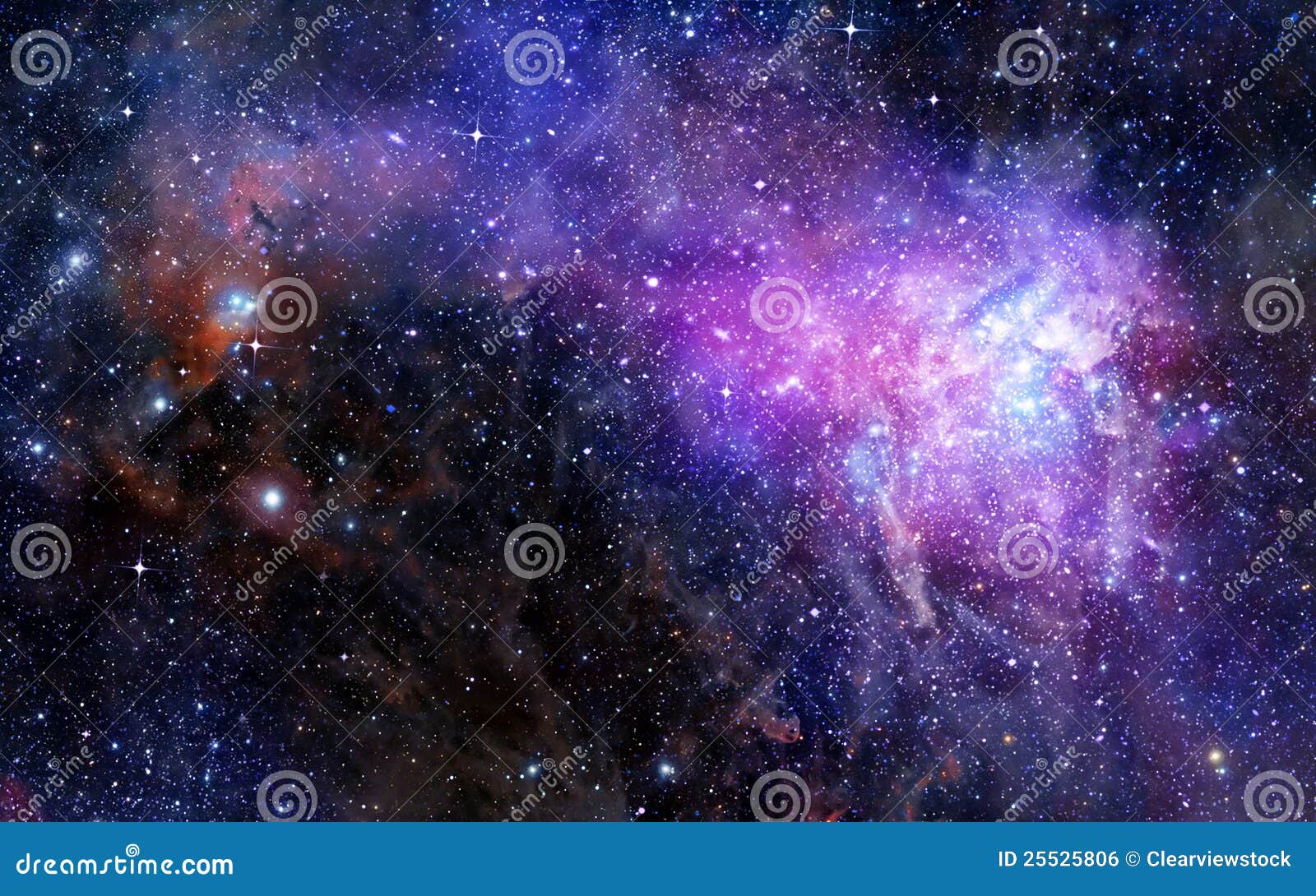 Nebula Gas Cloud in Deep Outer Space Stock Illustration - Illustration ...