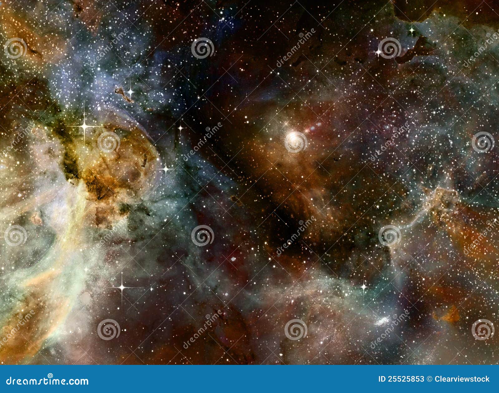 Nebula Gas Cloud in Deep Outer Space Stock Illustration - Illustration ...