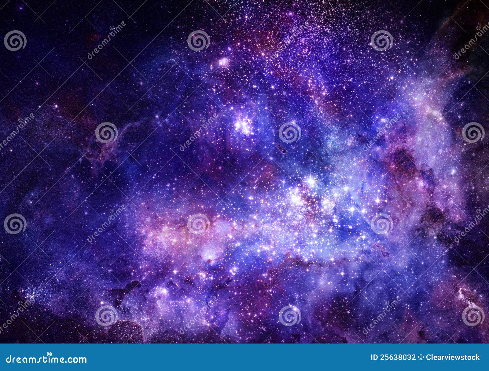 Nebula Gas Cloud In Deep Outer Space Stock Illustration - Illustration ...