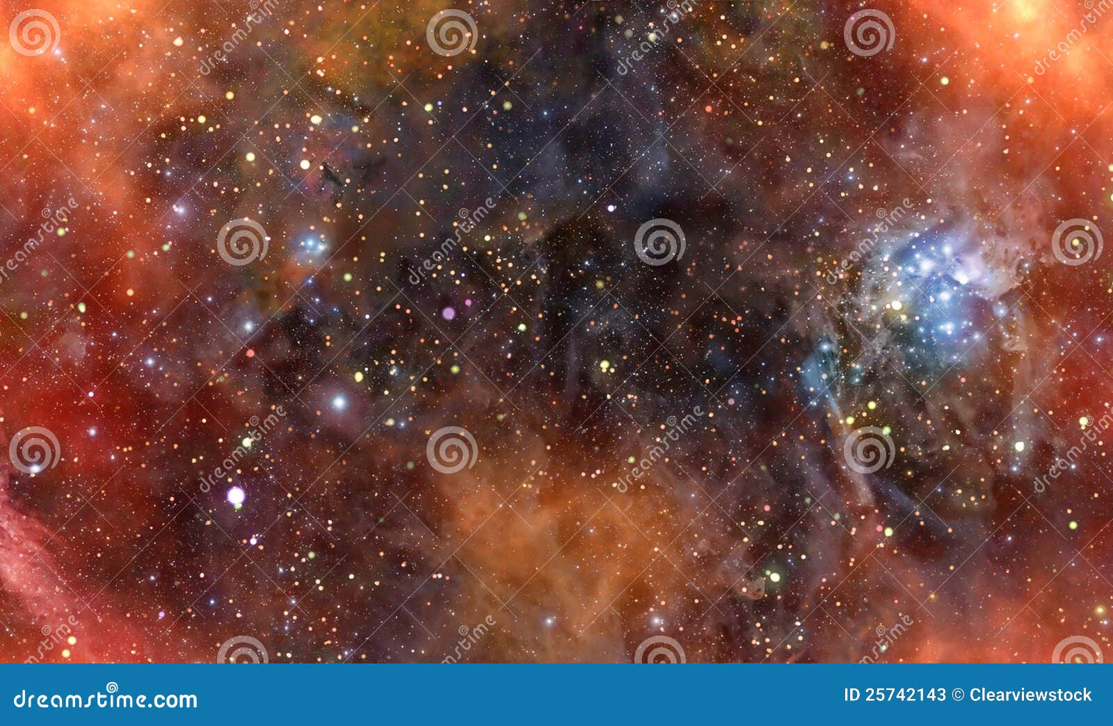 Nebula Gas Cloud in Deep Outer Space Stock Illustration - Illustration ...