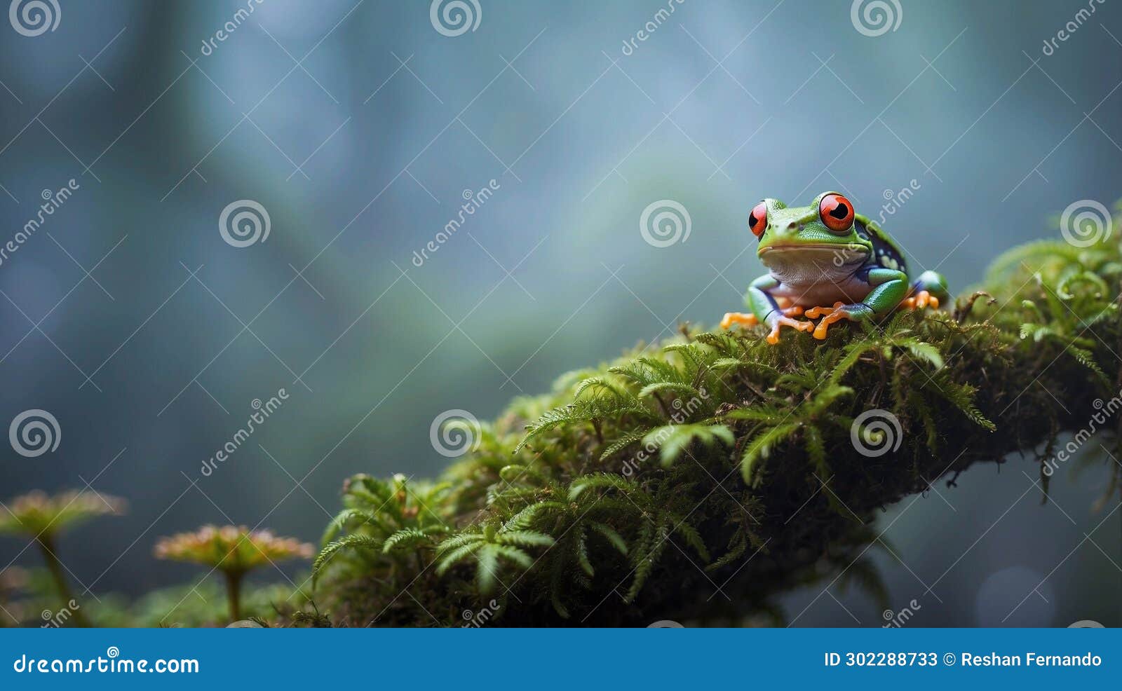 The Nebula-hued Frog In The Cloud Forest Mist Royalty-Free Stock Photo ...