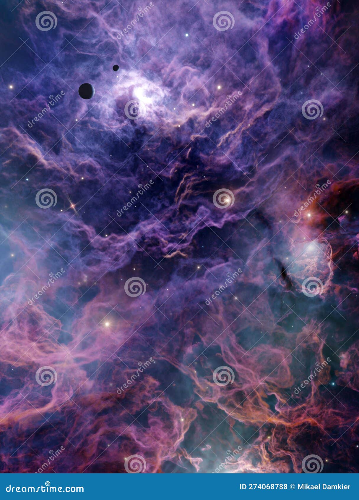 Nebula in Outer Space, Planets and Galaxy Stock Photo - Image of ...