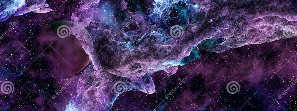 Nebula of a outre space. stock illustration. Illustration of blue ...