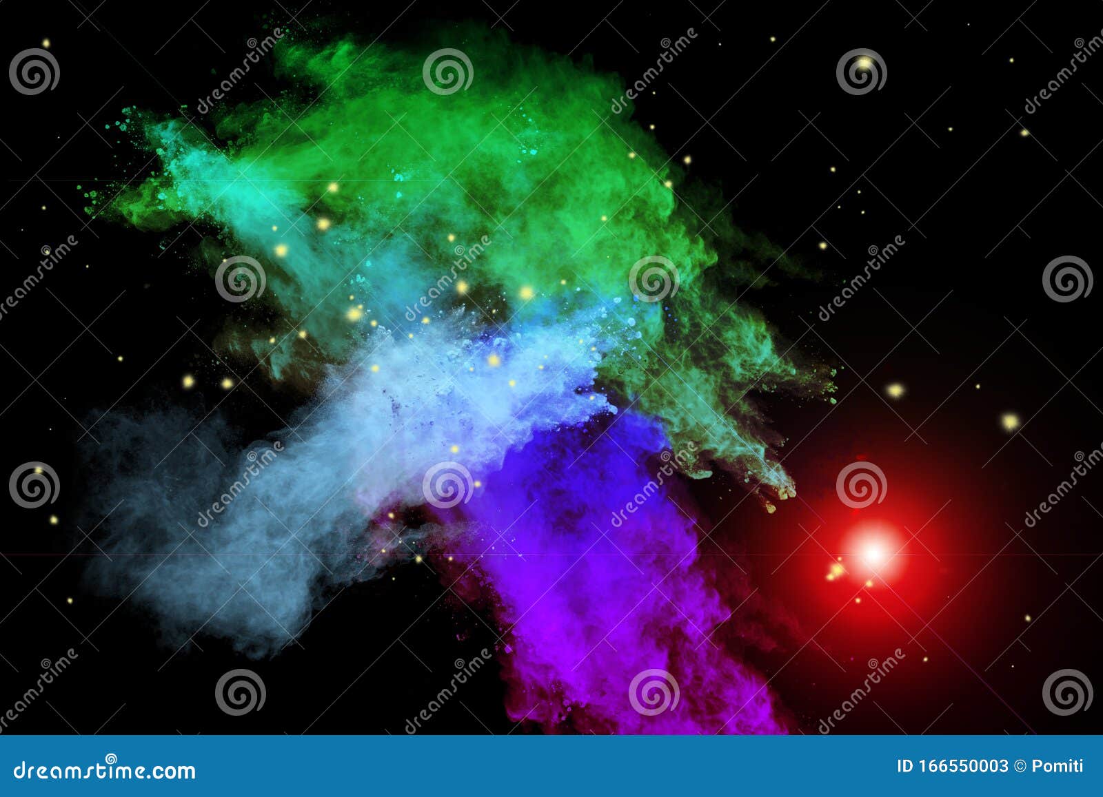 Nebula and Red Giant Star in Deep Space, Universe Digital Illustration ...