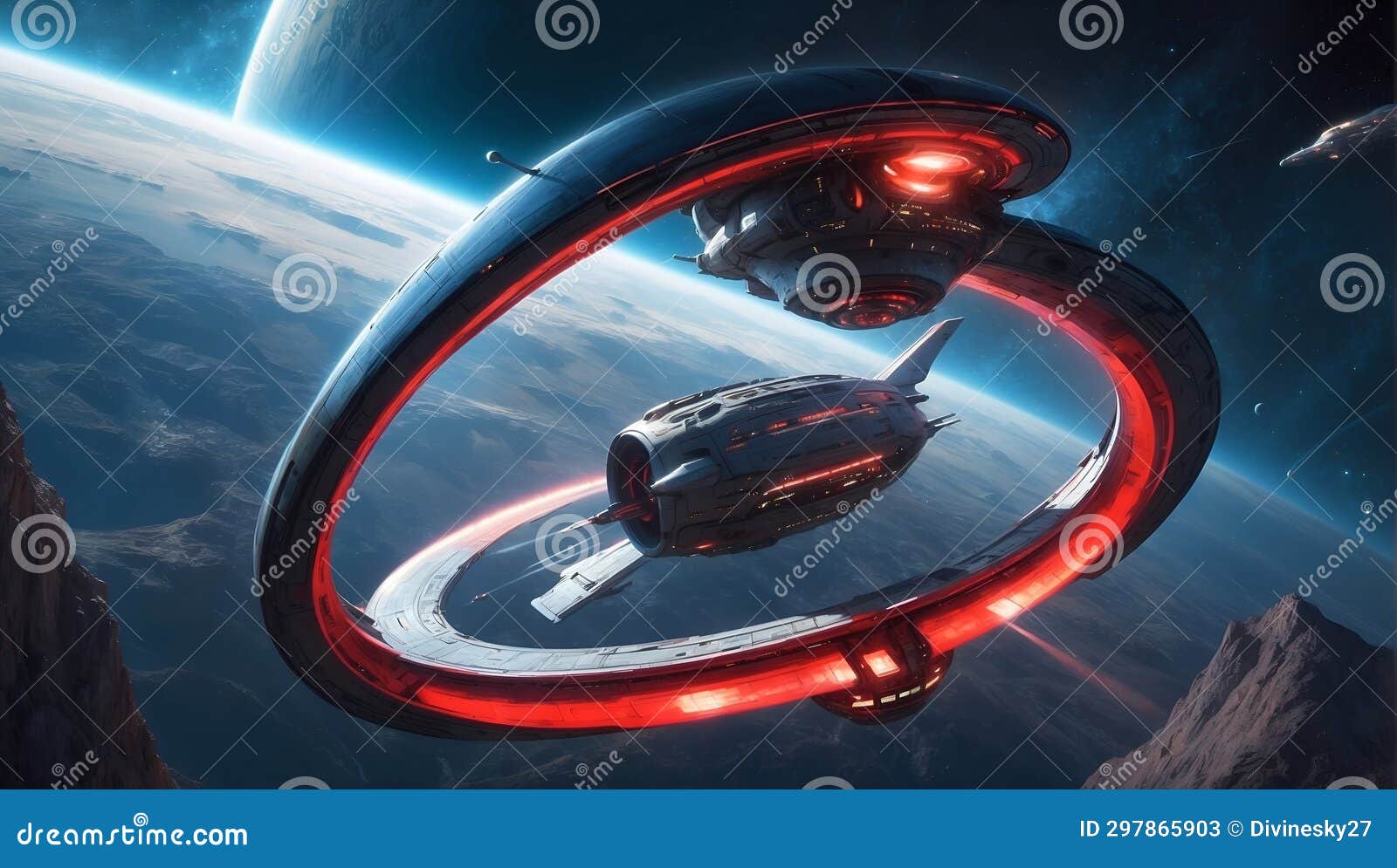 Nebula Serpent S Cosmic Realm. Ai Generated Stock Illustration ...