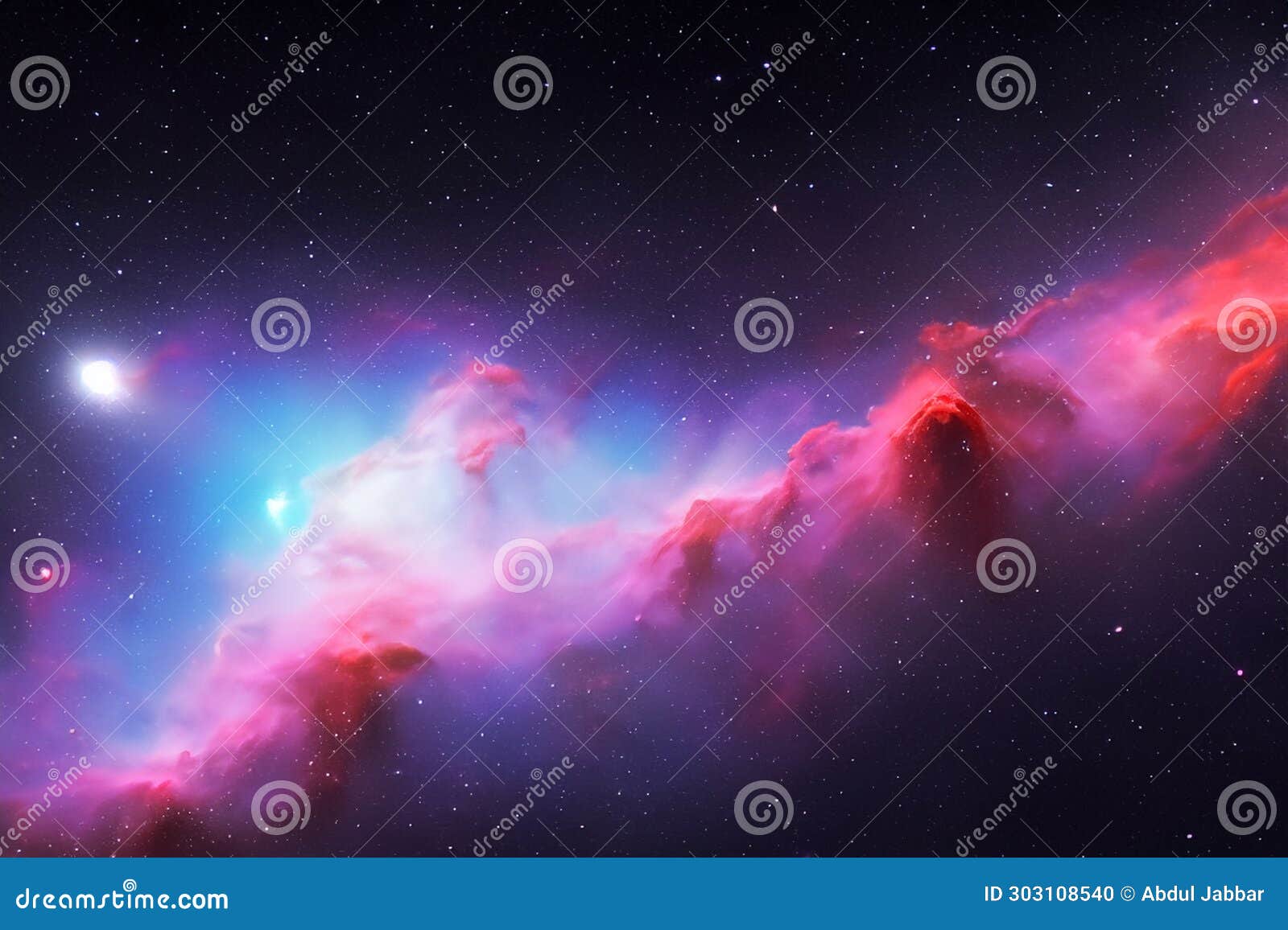Beautiful Nebula at Space Background Stock Illustration - Illustration ...