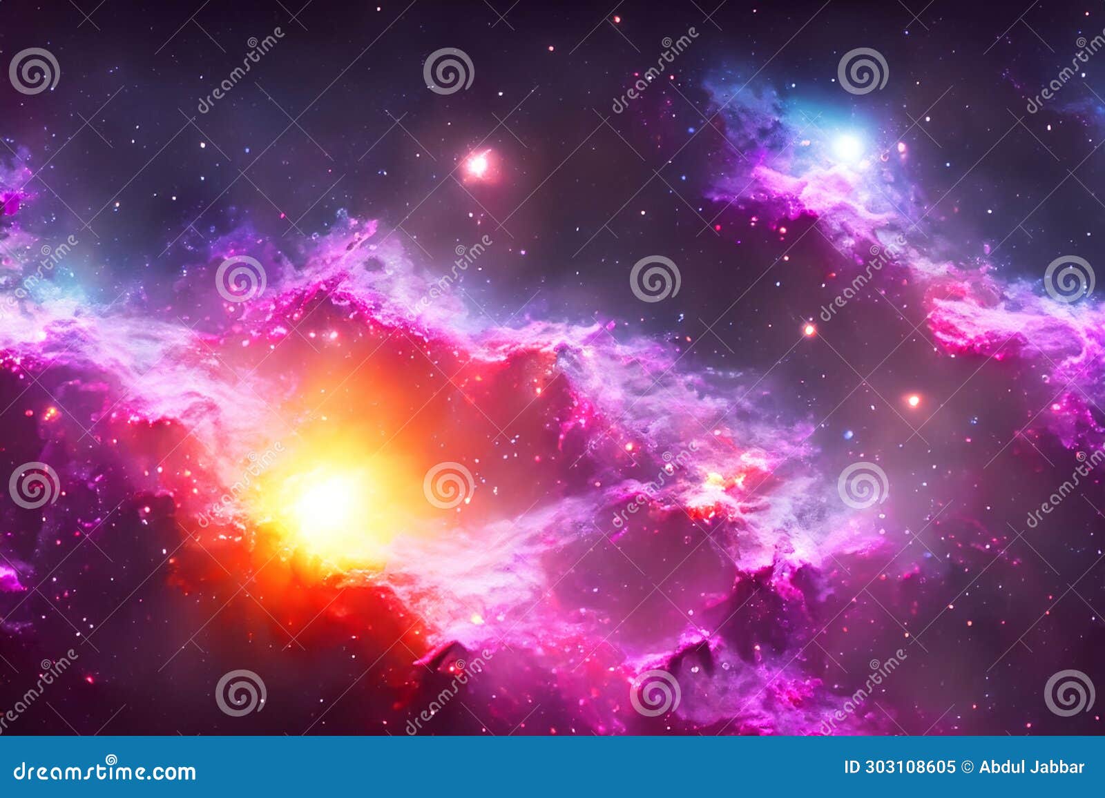 Beautiful Nebula at Space Background Stock Illustration - Illustration ...