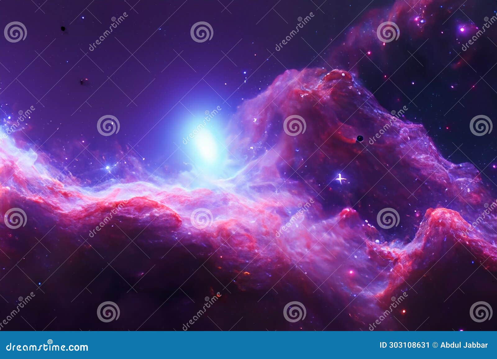 Beautiful Nebula at Space Background Stock Illustration - Illustration ...