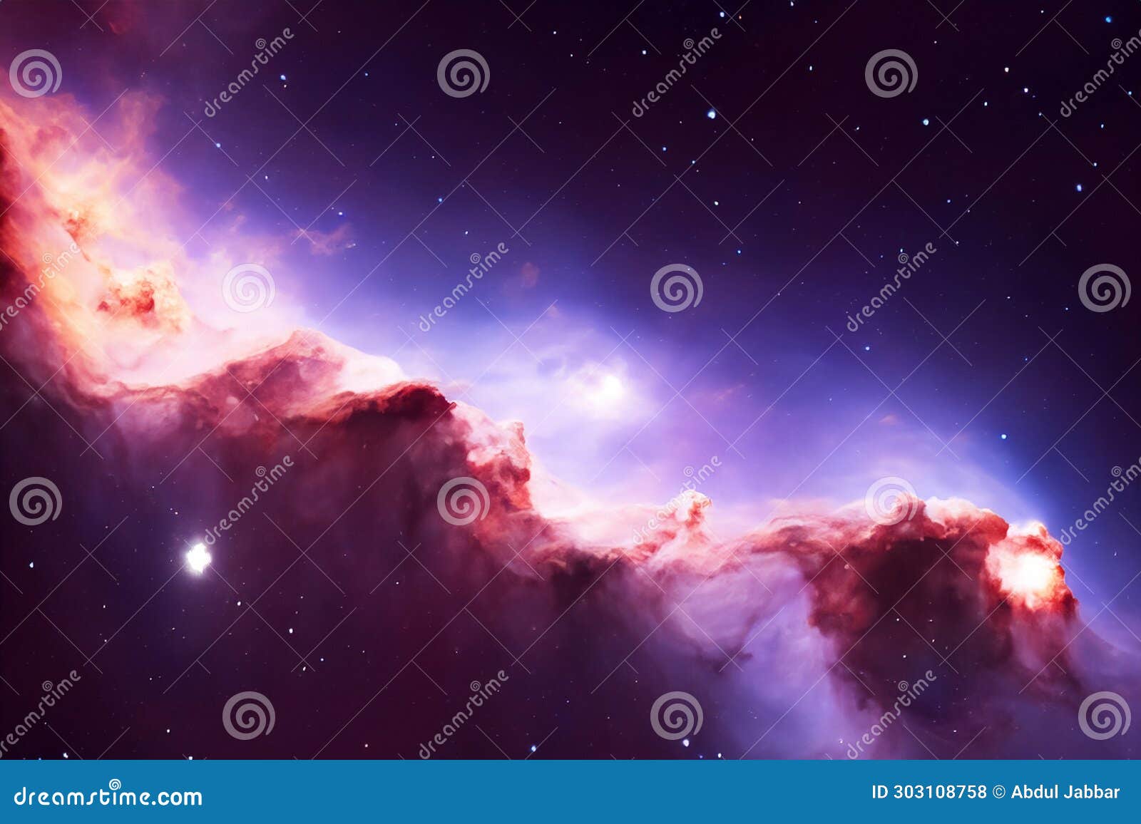 Beautiful Nebula at Space Background Stock Illustration - Illustration ...