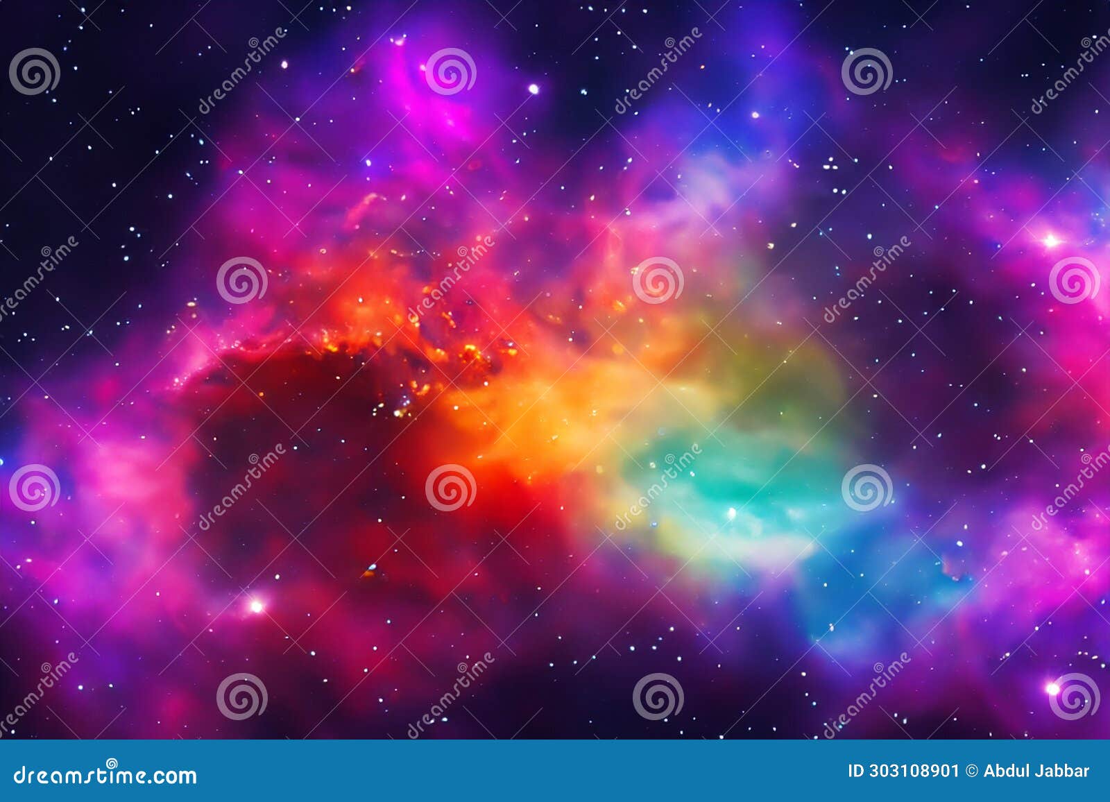 Beautiful Nebula at Space Background Stock Illustration - Illustration ...