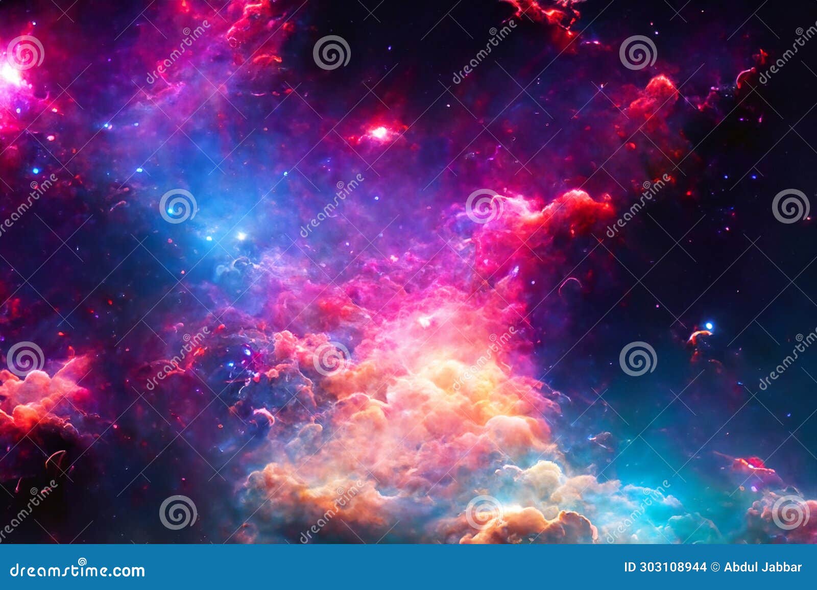 Beautiful Nebula at Space Background Stock Illustration - Illustration ...