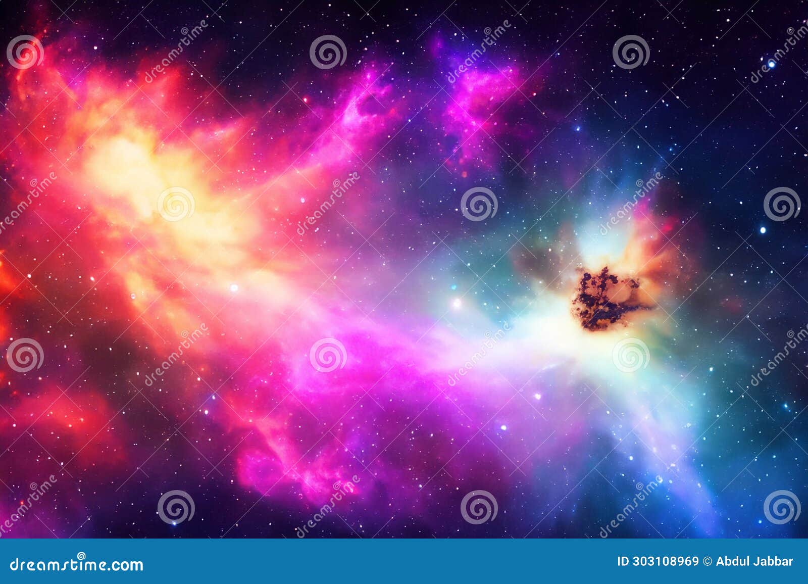 Beautiful Nebula at Space Background Stock Illustration - Illustration ...
