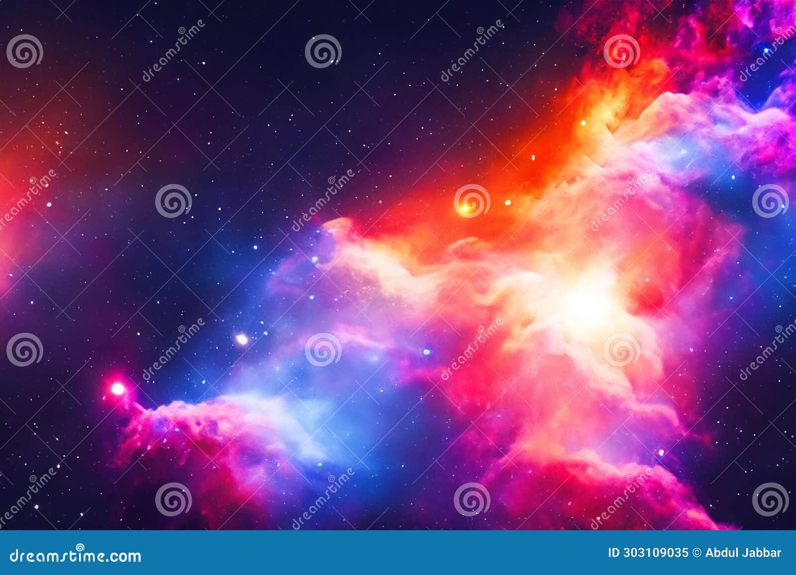 Beautiful Nebula at Space Background Stock Illustration - Illustration ...