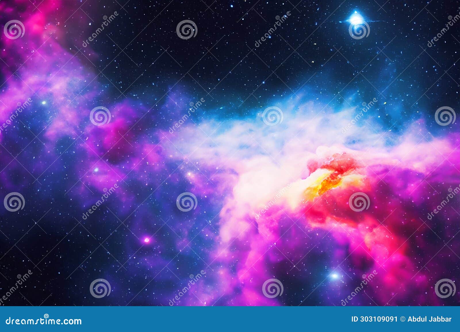 Beautiful Nebula at Space Background Stock Illustration - Illustration ...
