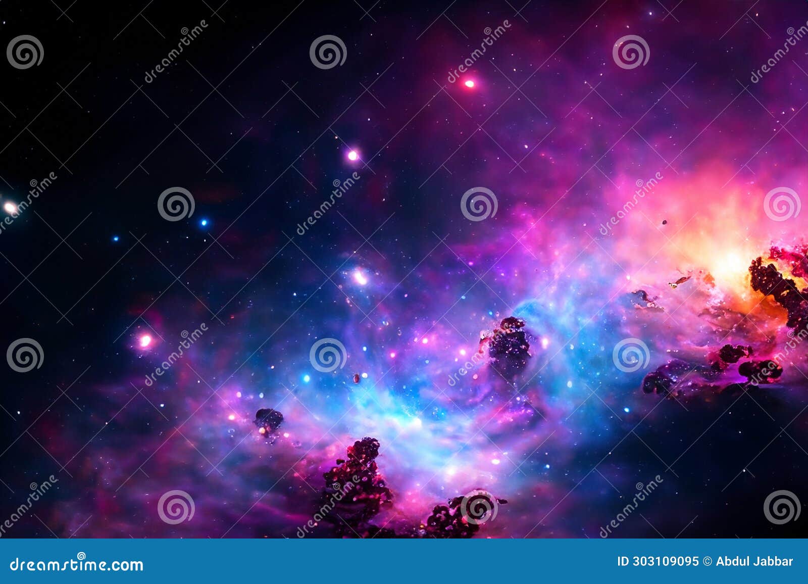 Beautiful Nebula at Space Background Stock Illustration - Illustration ...
