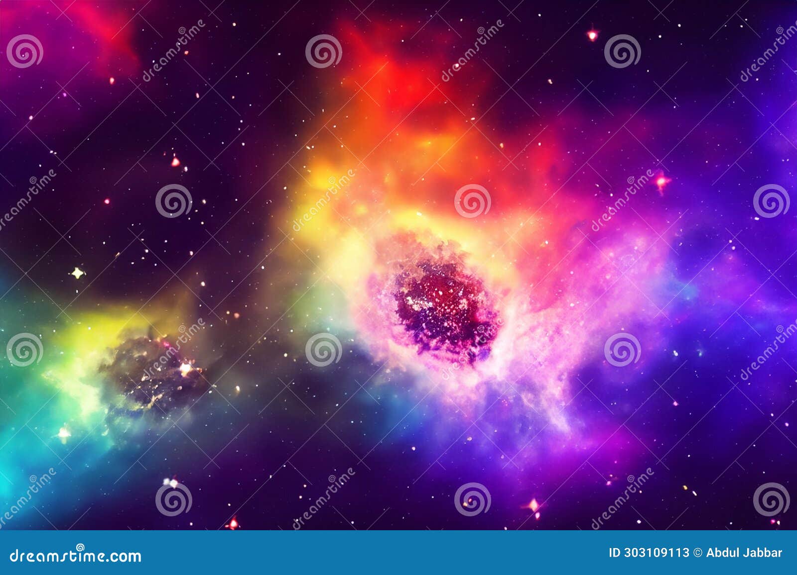 Beautiful Nebula at Space Background Stock Illustration - Illustration ...
