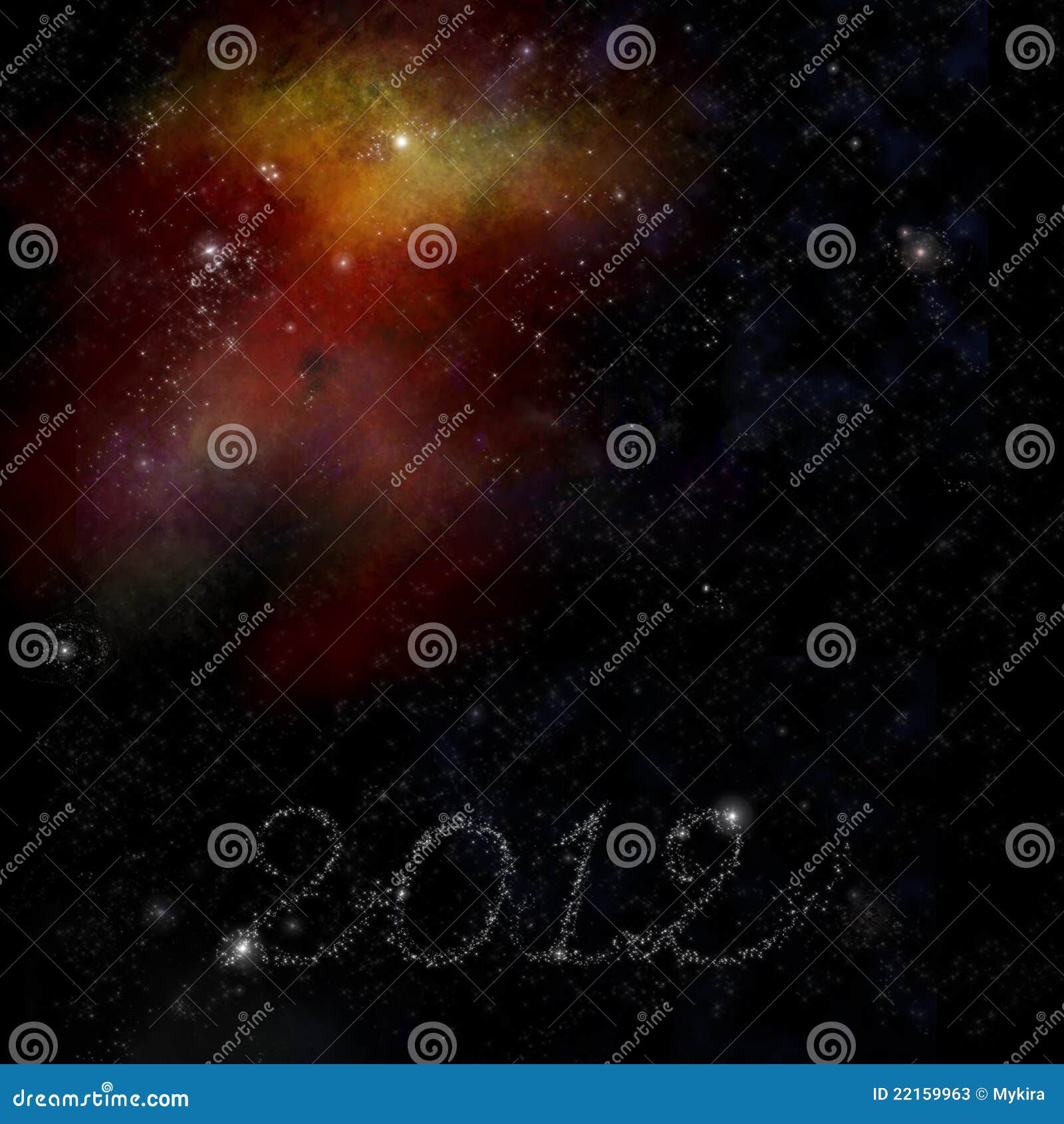 Nebula Space Background with New Year Theme Stock Illustration ...