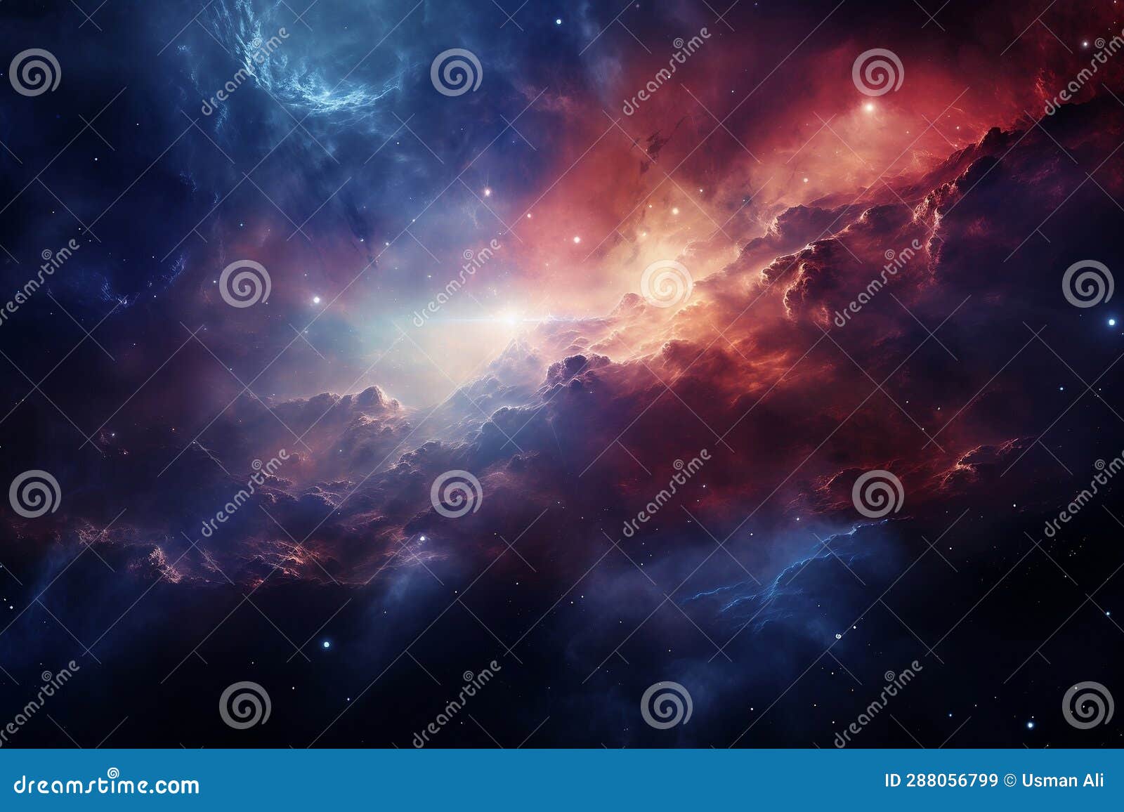 Nebula Space Explosion Background with Space for Assets. AI Stock ...