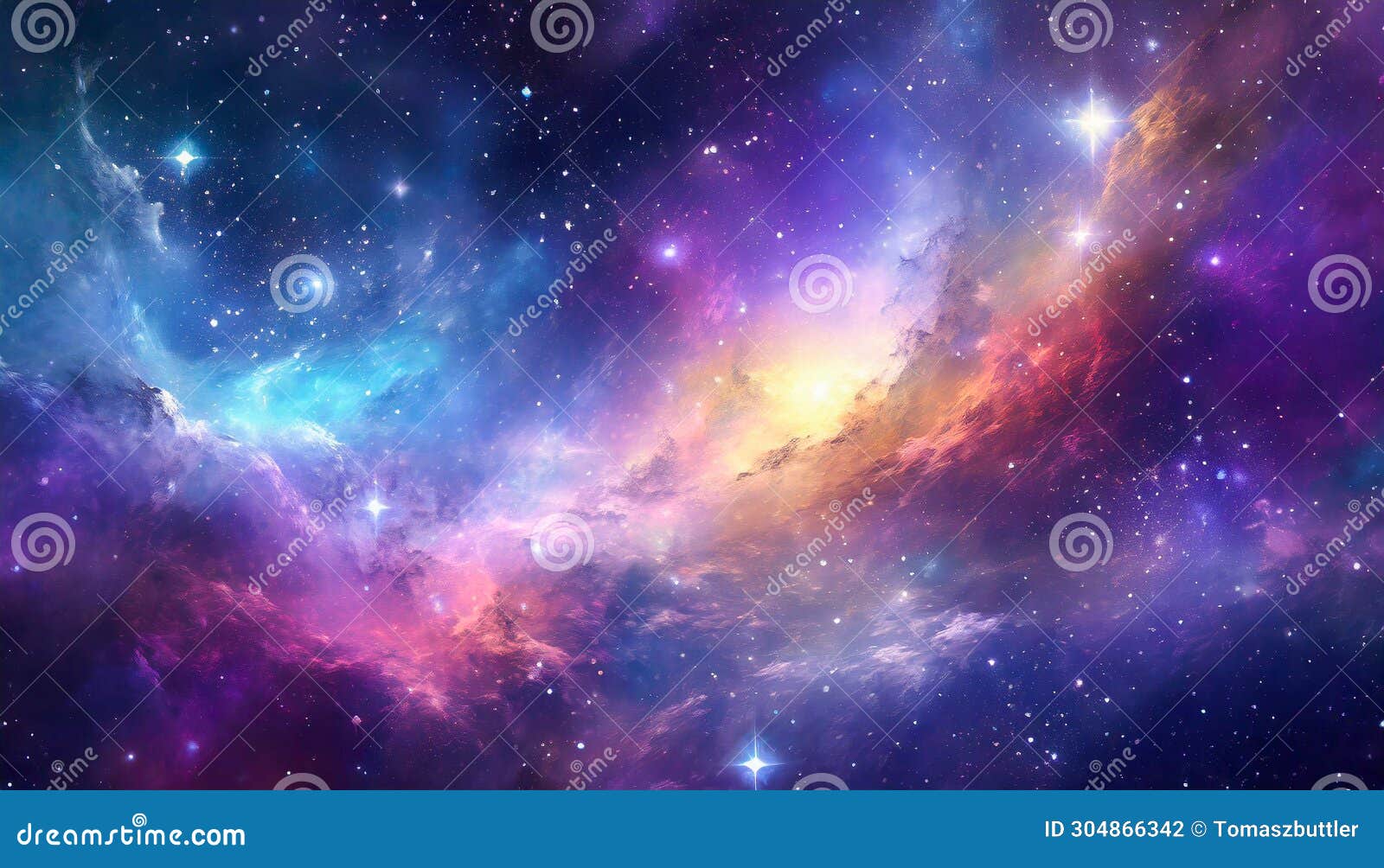 Nebula and Stars in Deep Space. Colorful Space Galaxy Background. Stock ...