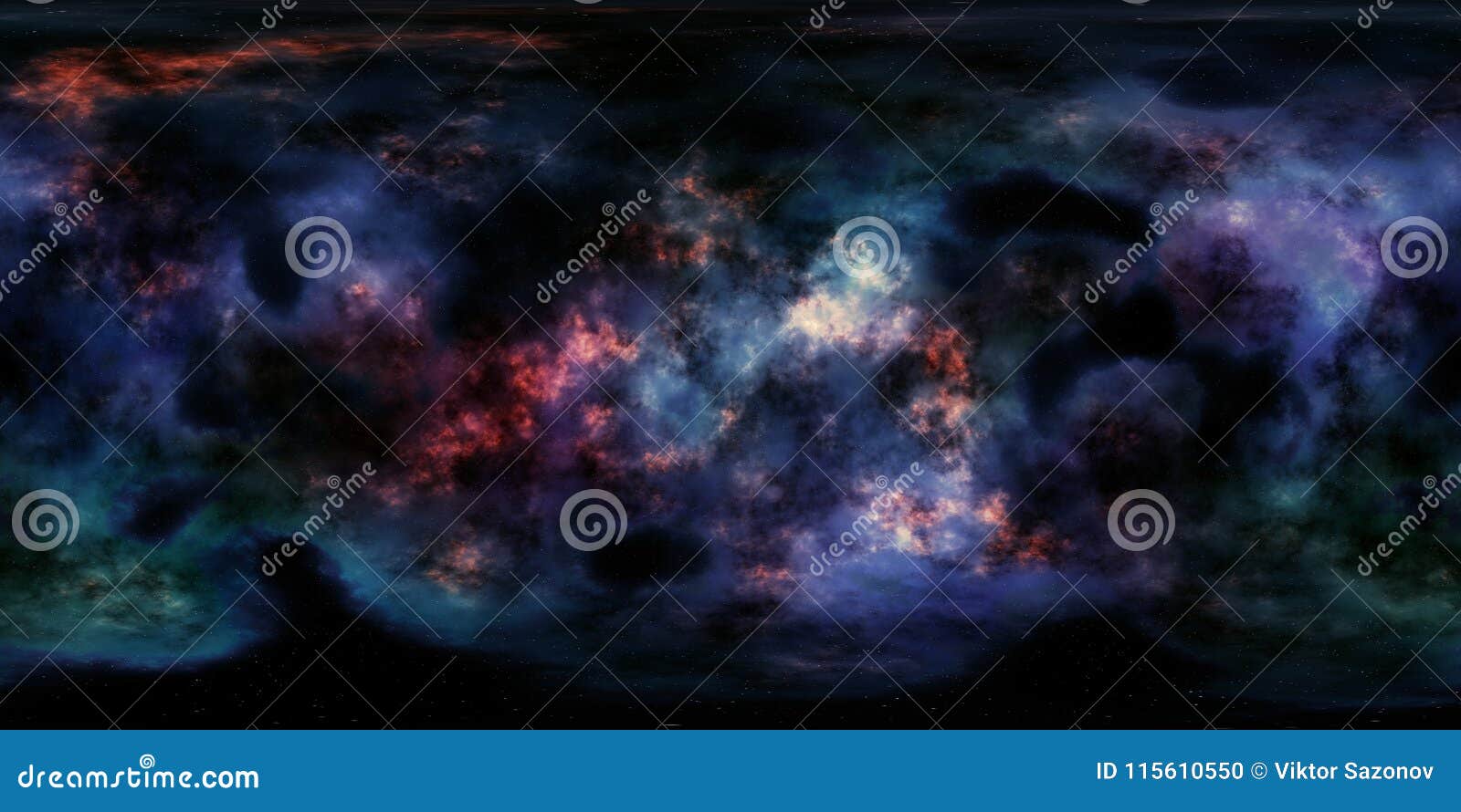 Nebula and Stars in Deep Space 360 Degree HDRI Environment Panorama ...